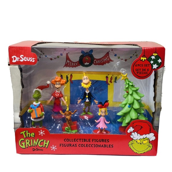 Dr. Seuss | Holiday | Dr Seuss The Grinch 6 Piece Collectible Figures ...